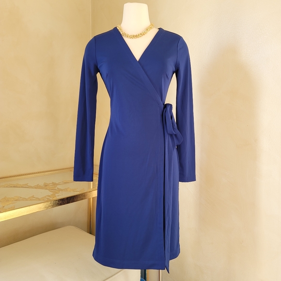 Ann Taylor | Dresses | New Ann Taylor Royal Blue Wrap Dress Size 2 ...